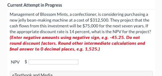 Solved Current Attempt in Progress Management of Blossom | Chegg.com