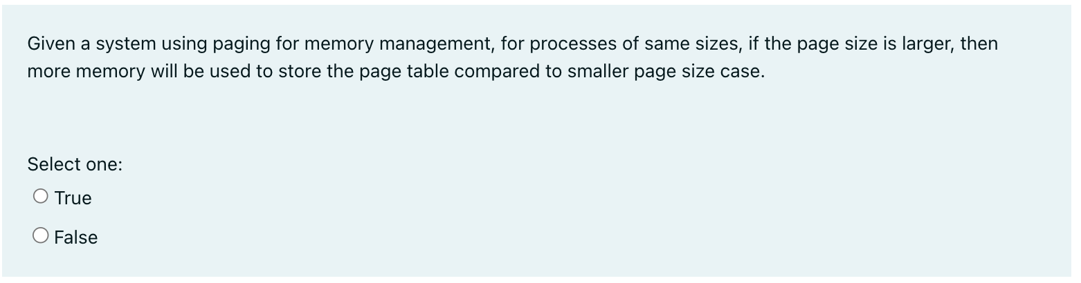 Solved Given a system using paging for memory management, | Chegg.com