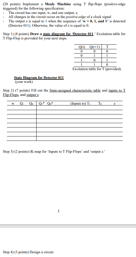 Solved (20 points) Implement a Mealy Machine using T | Chegg.com