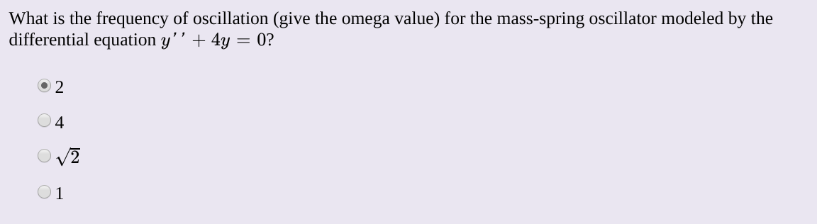 Solved What is the frequency of oscillation (give the omega | Chegg.com
