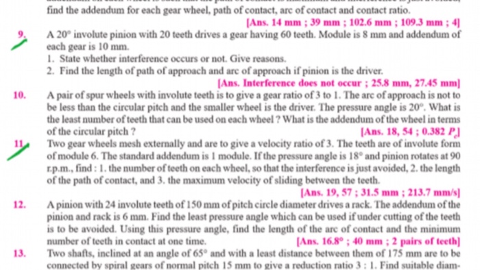 Solved find the addendum for each gear wheel, path of | Chegg.com