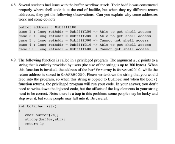 4.8. Several students had issuc with the buffer | Chegg.com