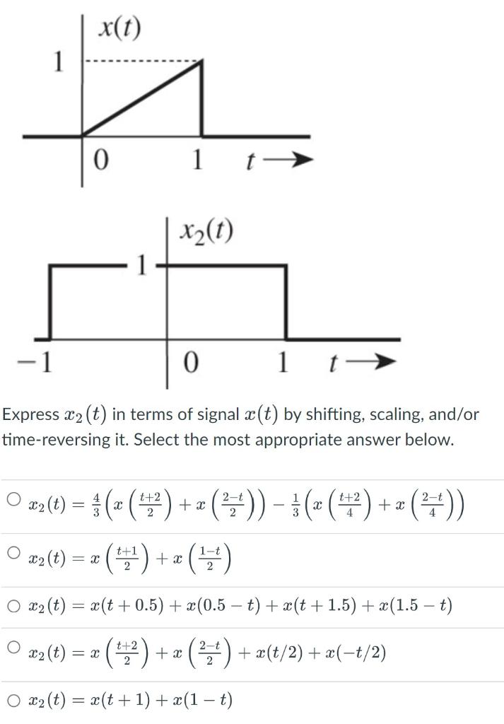 Solved Express x3(t) in terms of signal x(t) by shifting, | Chegg.com