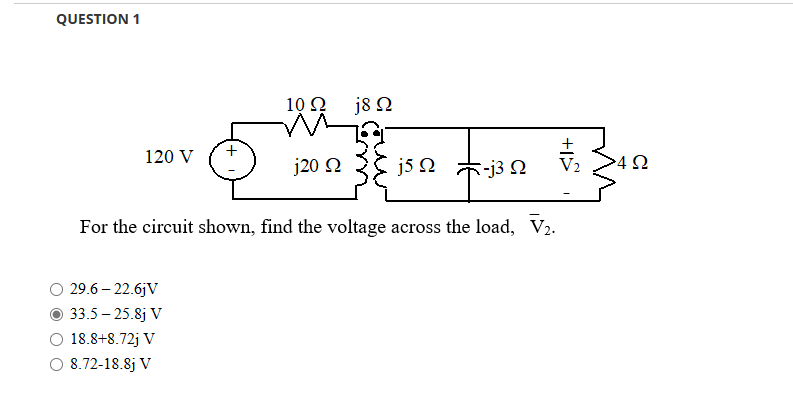 Solved QUESTION 1For the circuit shown, find the voltage | Chegg.com