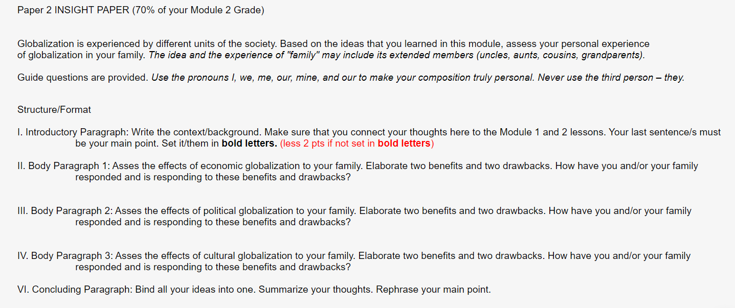 Solved Paper 2 INSIGHT PAPER (70\% of your Module 2 Grade) | Chegg.com