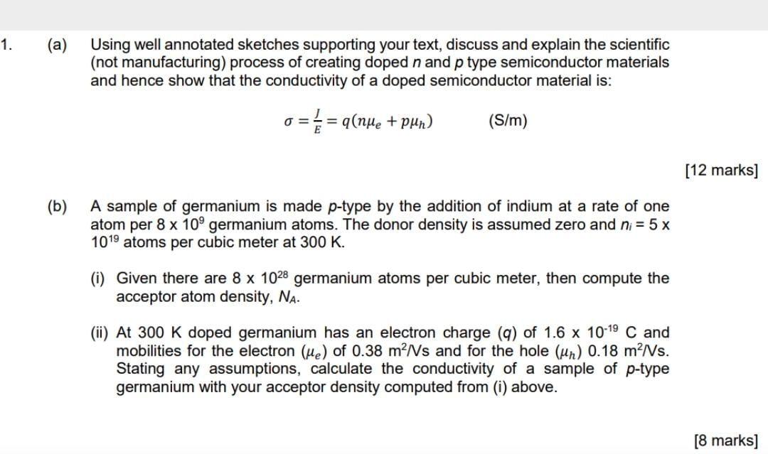 Solved 1. (a) Using well annotated sketches supporting your | Chegg.com