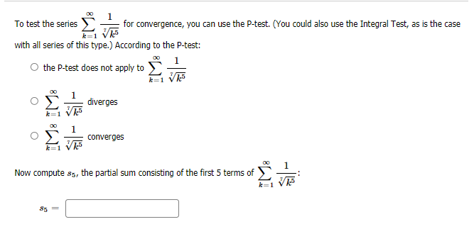 Solved To test the series for convergence, you can use the | Chegg.com
