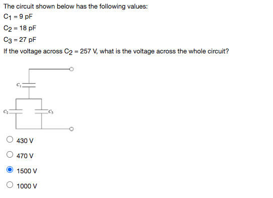 Solved The circuit shown below has the following values: C1 | Chegg.com