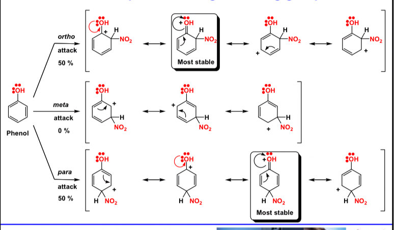 Solved nitration of phenol reaction mechanism giving o, p, m | Chegg.com