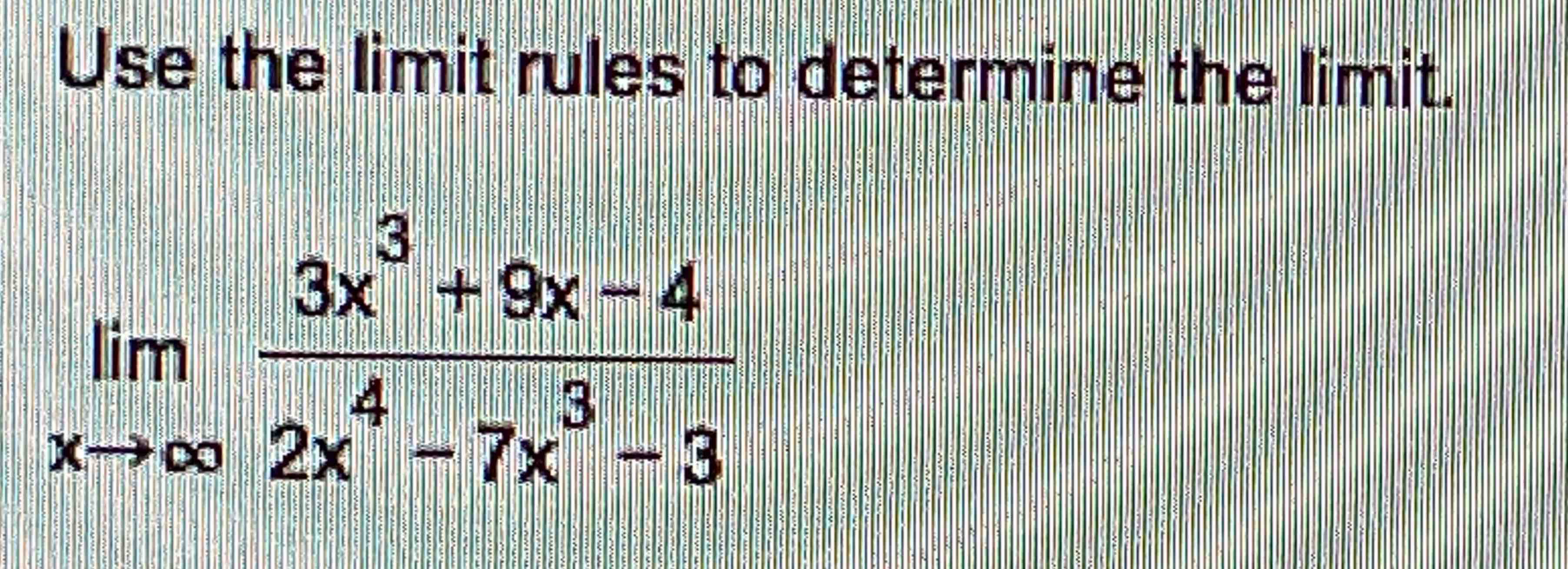 Solved Use the limit rules to determine the | Chegg.com