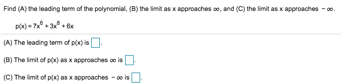 Solved Find (A) the leading term of the polynomial, (B) the | Chegg.com