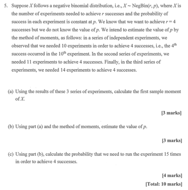 5. Suppose X follows a negative binomial | Chegg.com