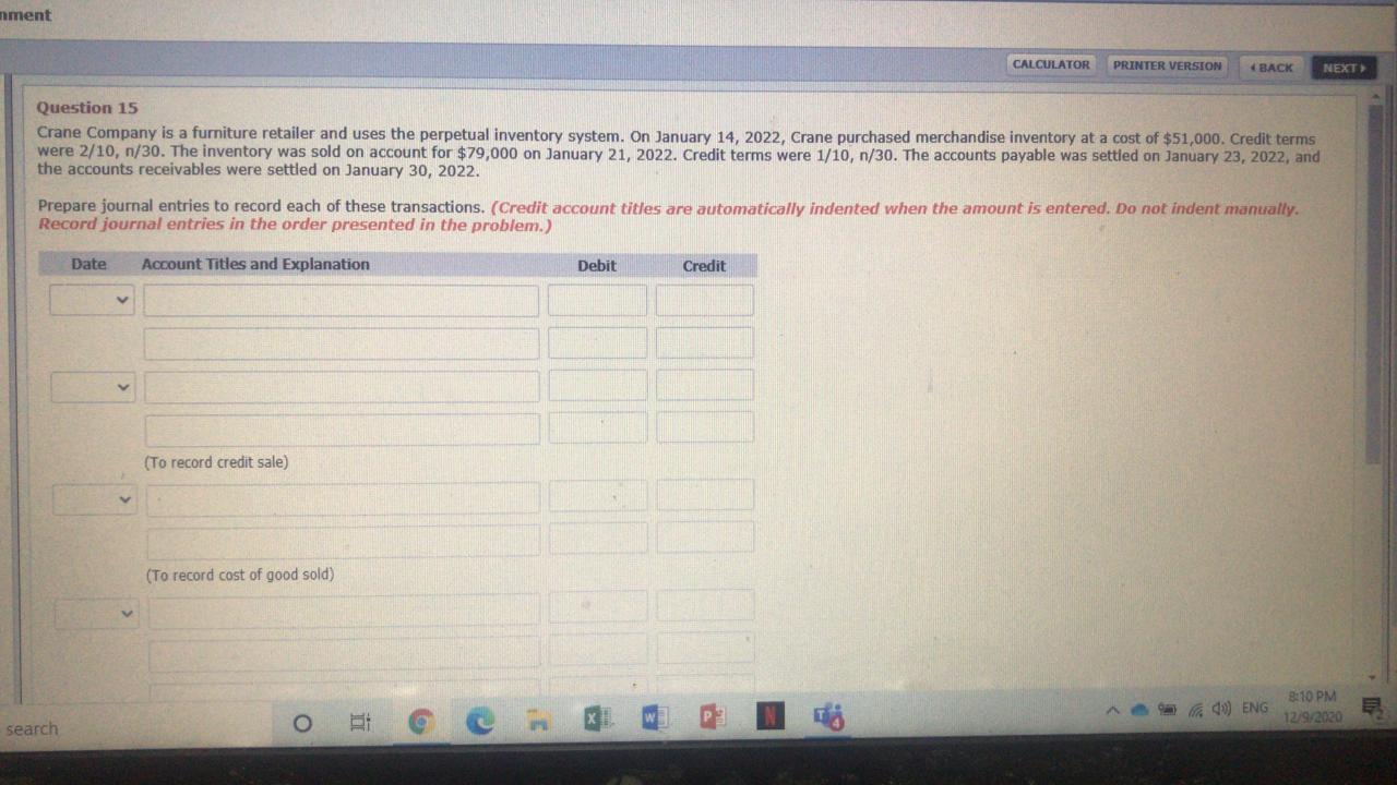 Solved nment CALCULATOR PRINTER VERSION | Chegg.com