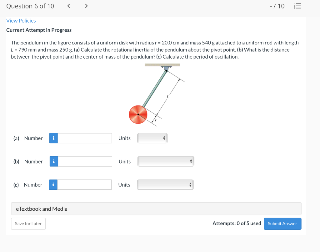 Solved Question 6 of 10 - / 10 View Policies Current Attempt | Chegg.com