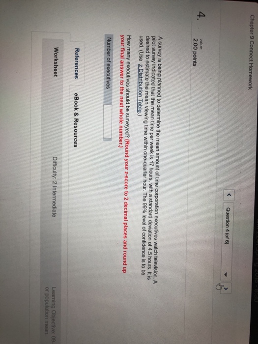 Solved Chapter 9 Connect Homework 4 (of 6) 4 2.00 points A | Chegg.com