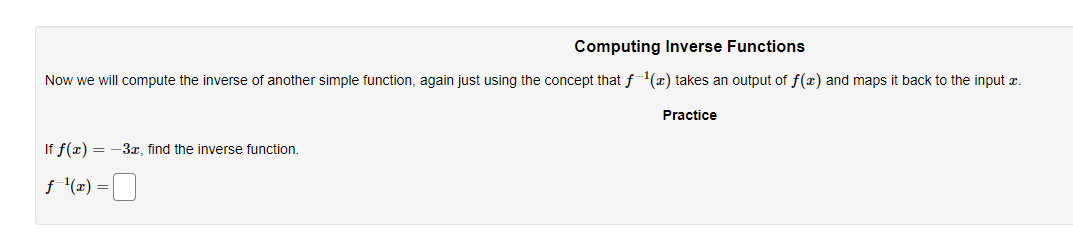 Solved Computing Inverse Functions Now we will compute the | Chegg.com