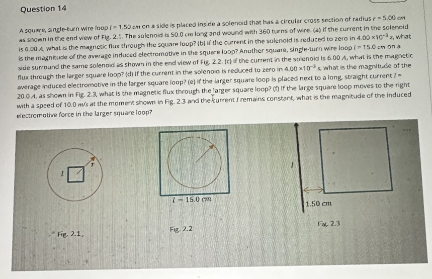 Solved A square, single-turn wire loop \\( l=1.50 | Chegg.com