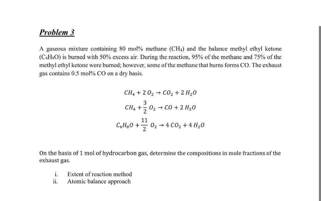Solved Problem.3 A gaseous mixture containing 80 mol% | Chegg.com