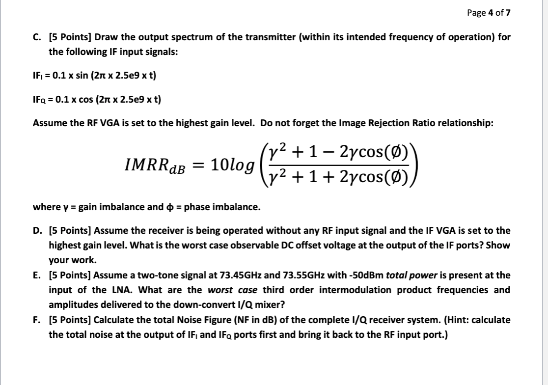 Solved Q2. [30 Points] You are hired as an RF engineer to | Chegg.com