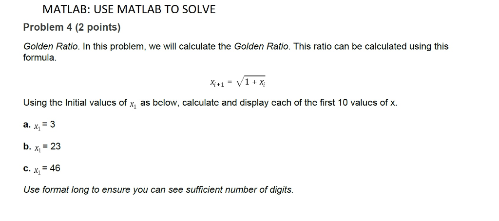 Solved Matlab Use Matlab To Solve Problem 4 2 Points 8051