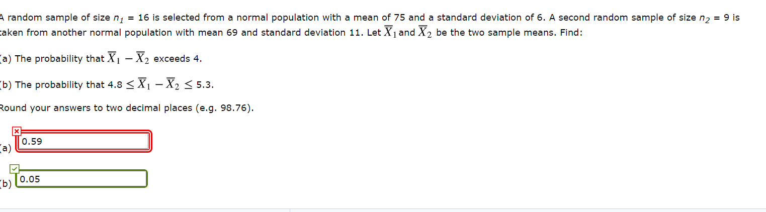 Solved A random sample of size n1 = 16 is selected from a | Chegg.com