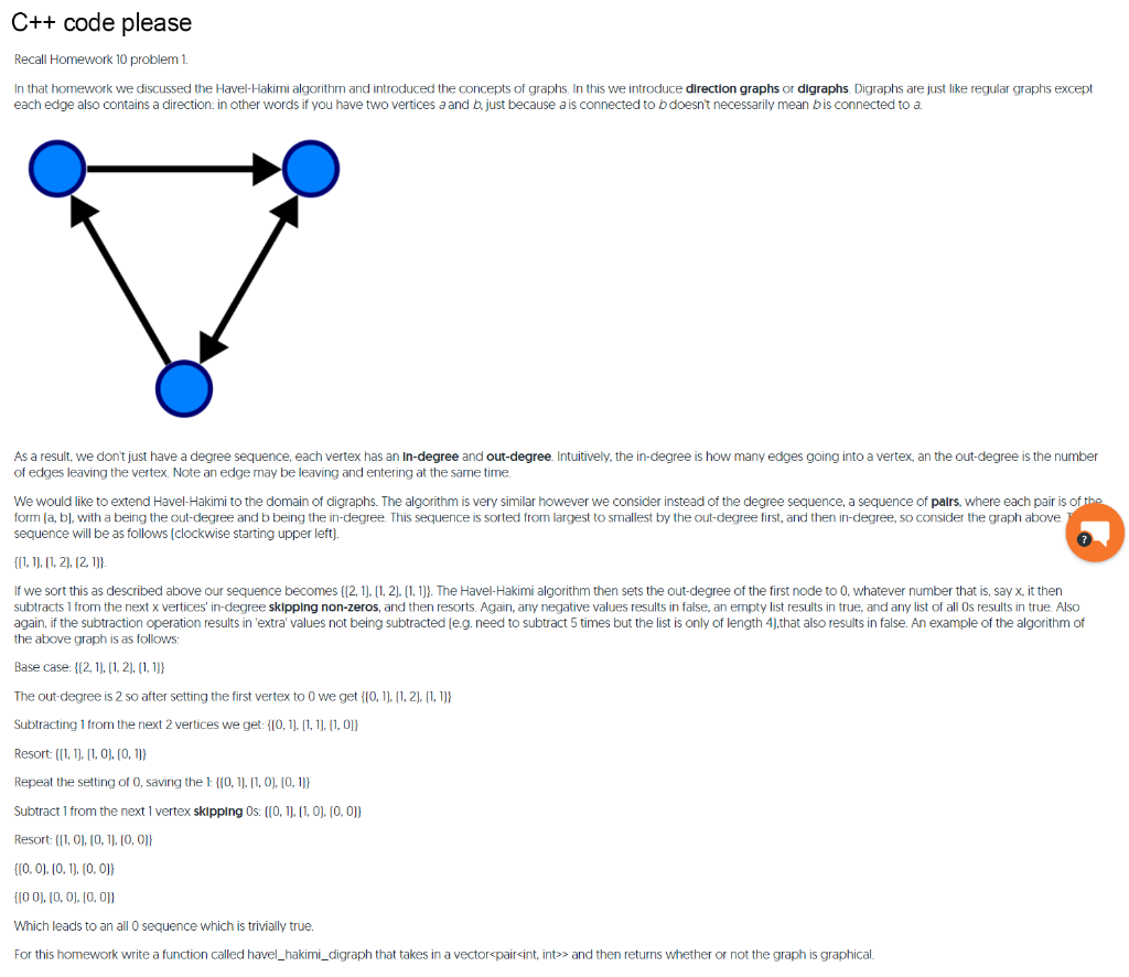 Solved C++ code please Recall Homework 10 problem 1. In that | Chegg.com