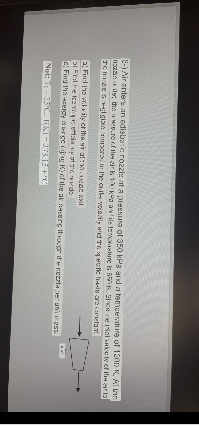 Solved 6-) Air enters an adiabatic nozzle at a pressure of | Chegg.com