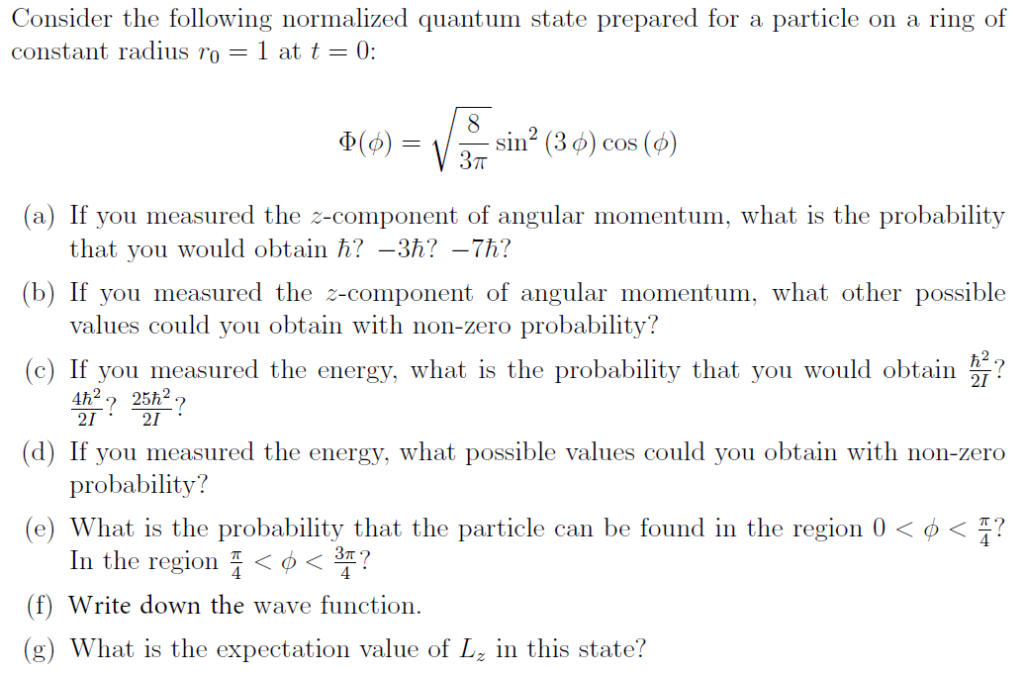 Solved Consider the following normalized quantum state | Chegg.com