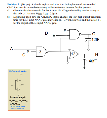 Solved Problem 3 (10 pts) A simple logic circuit that is to | Chegg.com