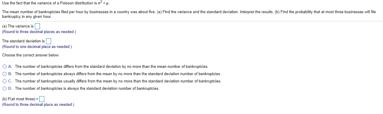 Solved Use the fact that the variance of a Poisson | Chegg.com