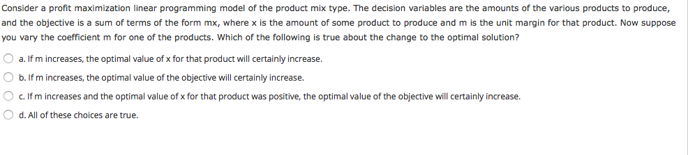 Solved Consider a profit maximization linear programming | Chegg.com