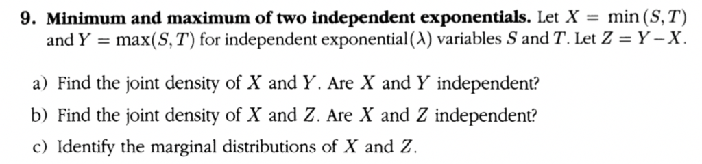 Solved 9. Minimum and maximum of two independent | Chegg.com
