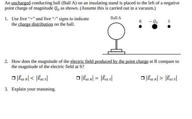 Solved An uncharged conducting ball (Ball A) on an | Chegg.com