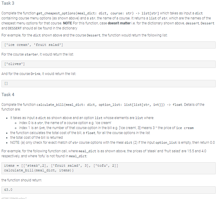 For testing purposes, the following dictionary of | Chegg.com