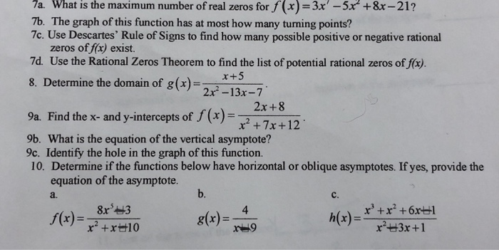 Solved 7a. What is the maximum number of real zeros | Chegg.com