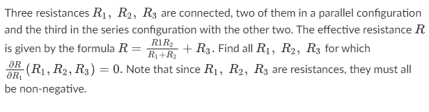Solved Three resistances R1,R2,R3 are connected, two of them | Chegg.com