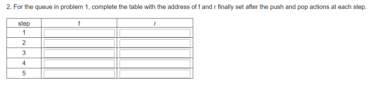 1. For an initially empty 8-word queue shown below, | Chegg.com