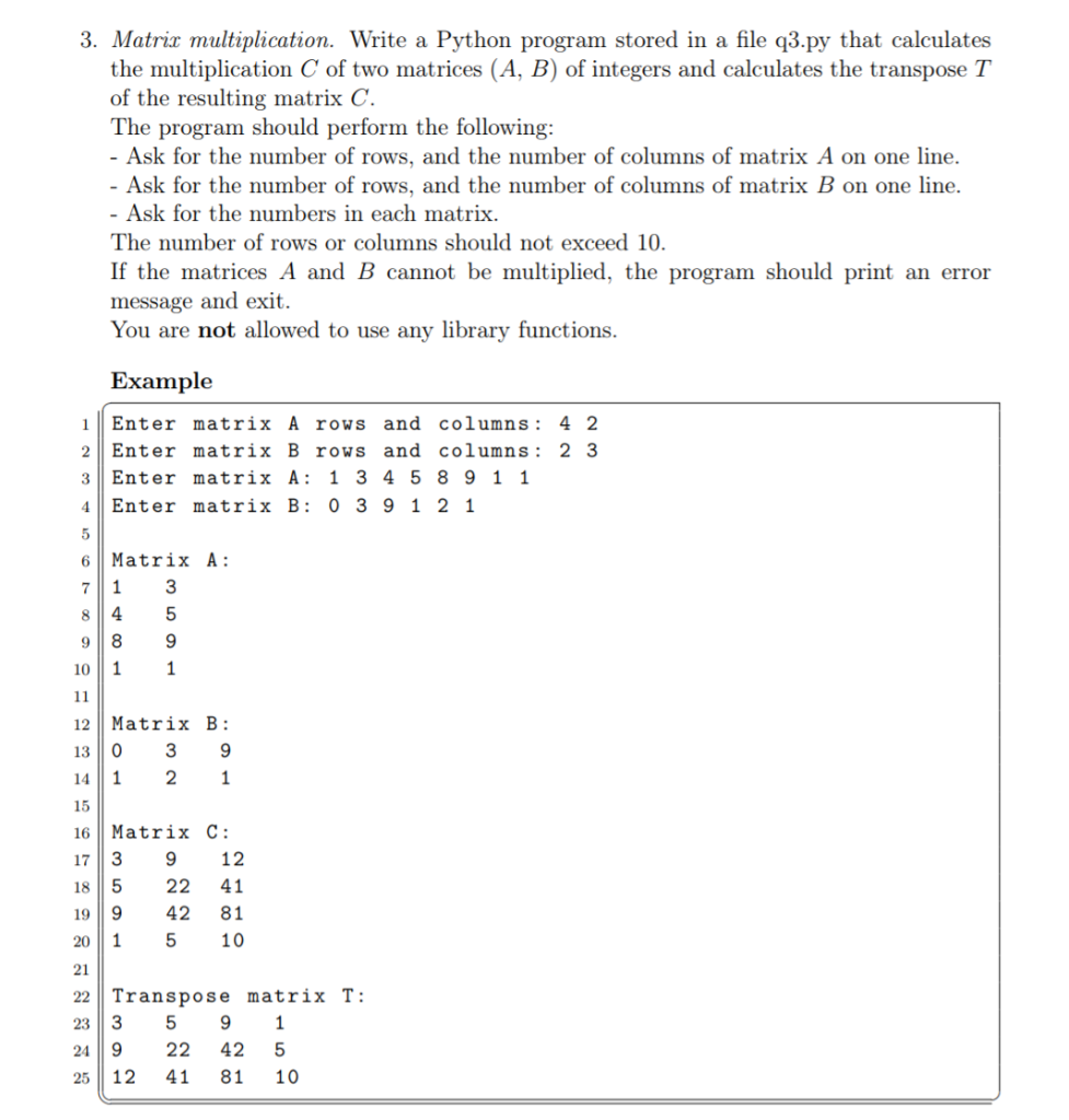 (Solved) : 2 Extra Credit Matriz Multiplication Redo Problem 3 Lab 4 ... (Solved) : 2 Extra Credit Matriz Multiplication Redo Problem 3 Lab 4 ...