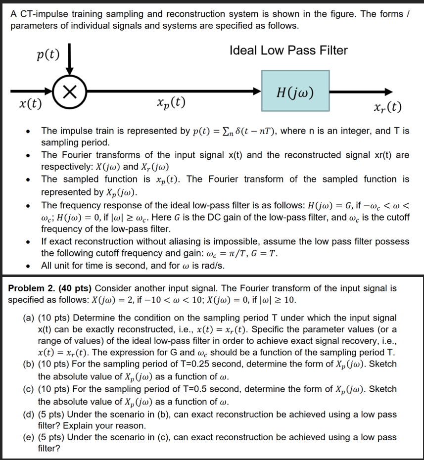 Solved Problem 2. ( 40 pts) ﻿Consider another input signal. | Chegg.com