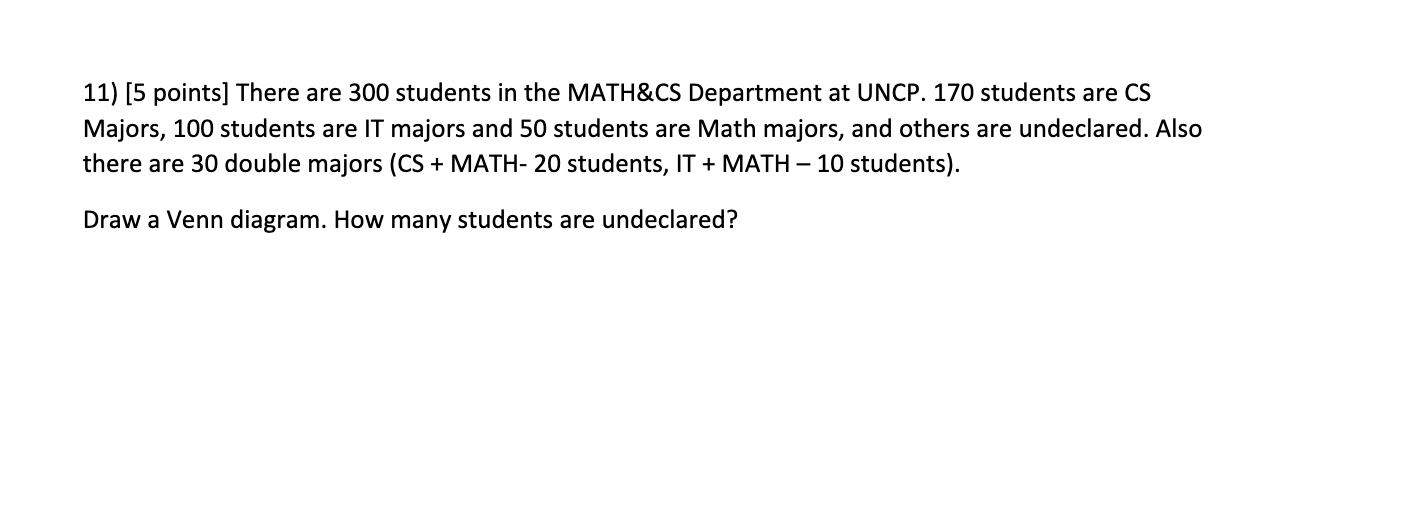Solved There are 300 students in the MATH&CS Department at | Chegg.com