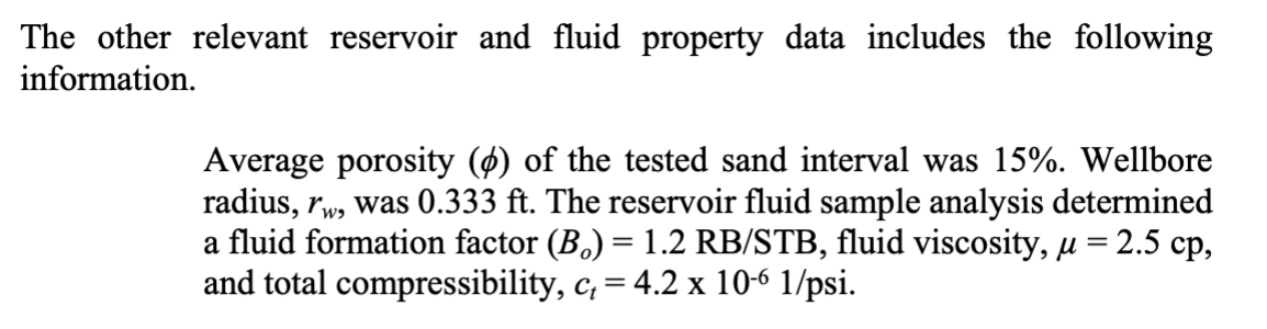 Oilwell Drill Stem Test (DST) Data (courtesy Kansas | Chegg.com