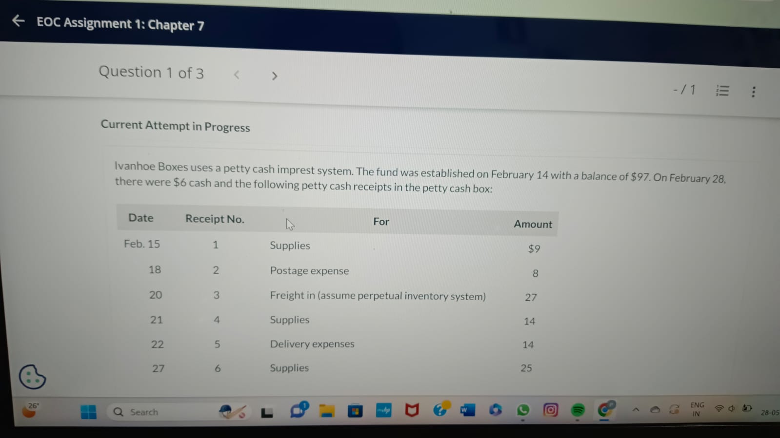Solved Current Attempt in Progress Ivanhoe Boxes uses a | Chegg.com