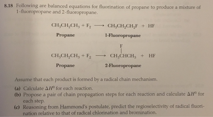 Following are balanced equations for fluorination of | Chegg.com