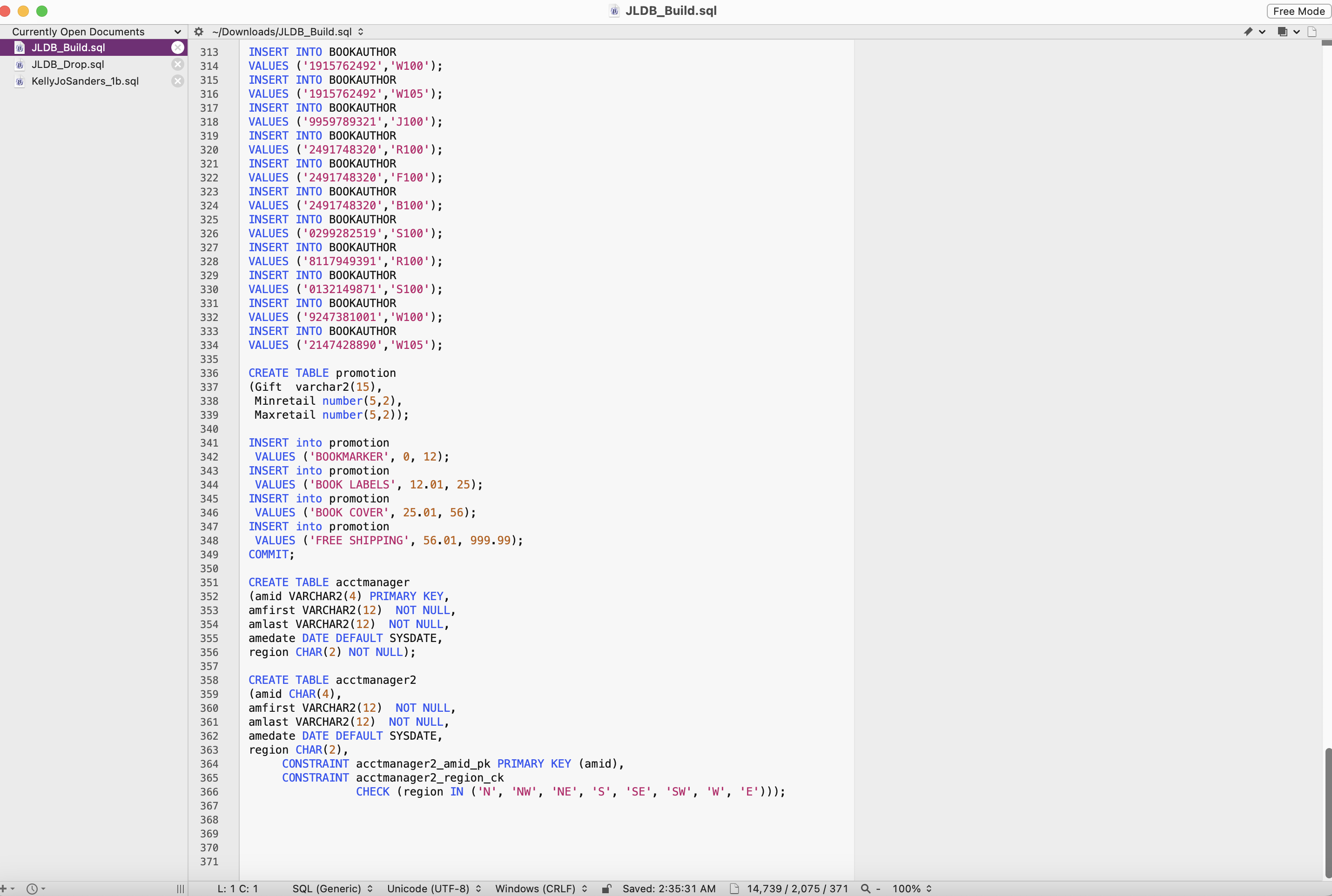 In Chapter 2, you will run a SQL script to create the | Chegg.com