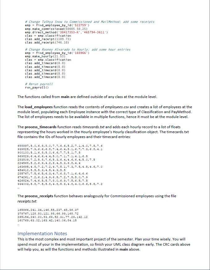 Project 5: Payroll (Part 1) CS 1410 Background In | Chegg.com