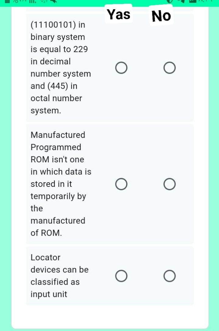Solved Yas No (11100101) in binary system is equal to 229 in | Chegg.com