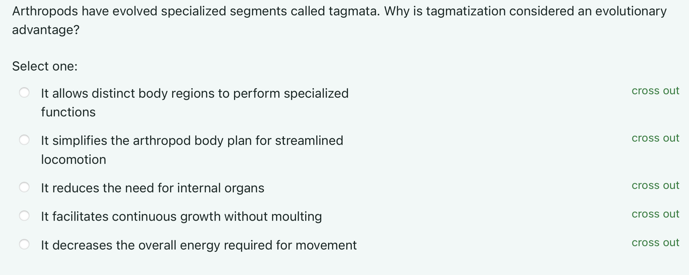 Solved Arthropods have evolved specialized segments called | Chegg.com
