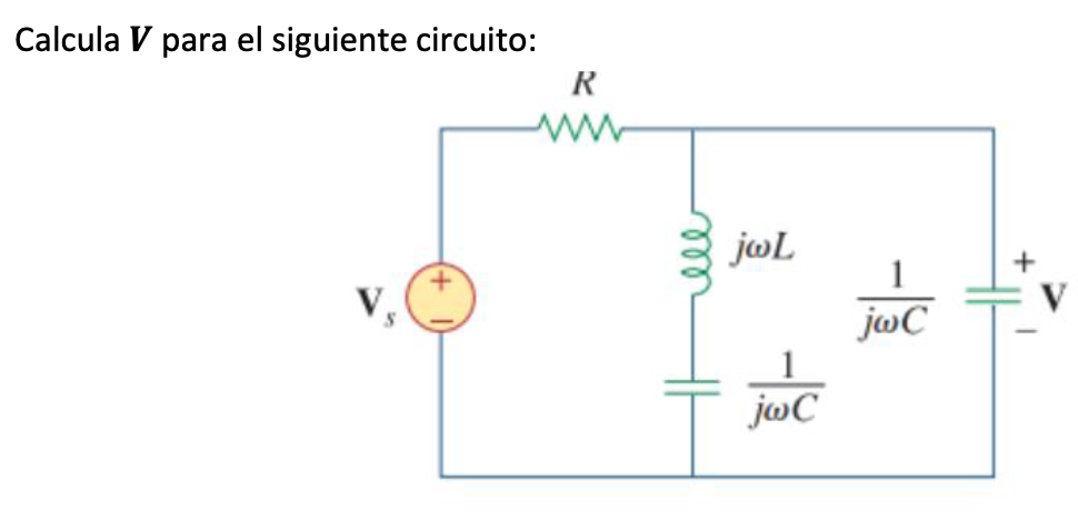 Solved Calcula V para el siguiente circuito: | Chegg.com
