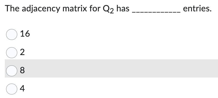 Solved The adjacency matrix for Kn has 1's. 2n n2 n | Chegg.com