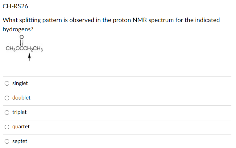 Solved What splitting pattern is observed in the proton NMR | Chegg.com